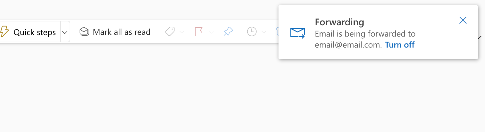 How to Disable Outlook Email Forwarding Notification - Proper Sky